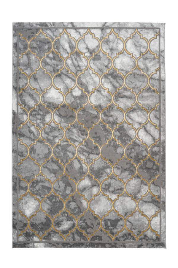 Marmaris 401 Gold and Grey Trellis Rug with Moroccan Design – Adore ...